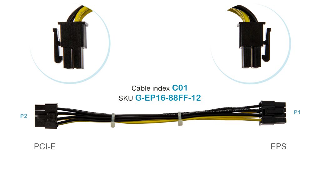 GPU Standard Power CablesEPS Female / PCI-E Male / Female to PCI-E Male ...